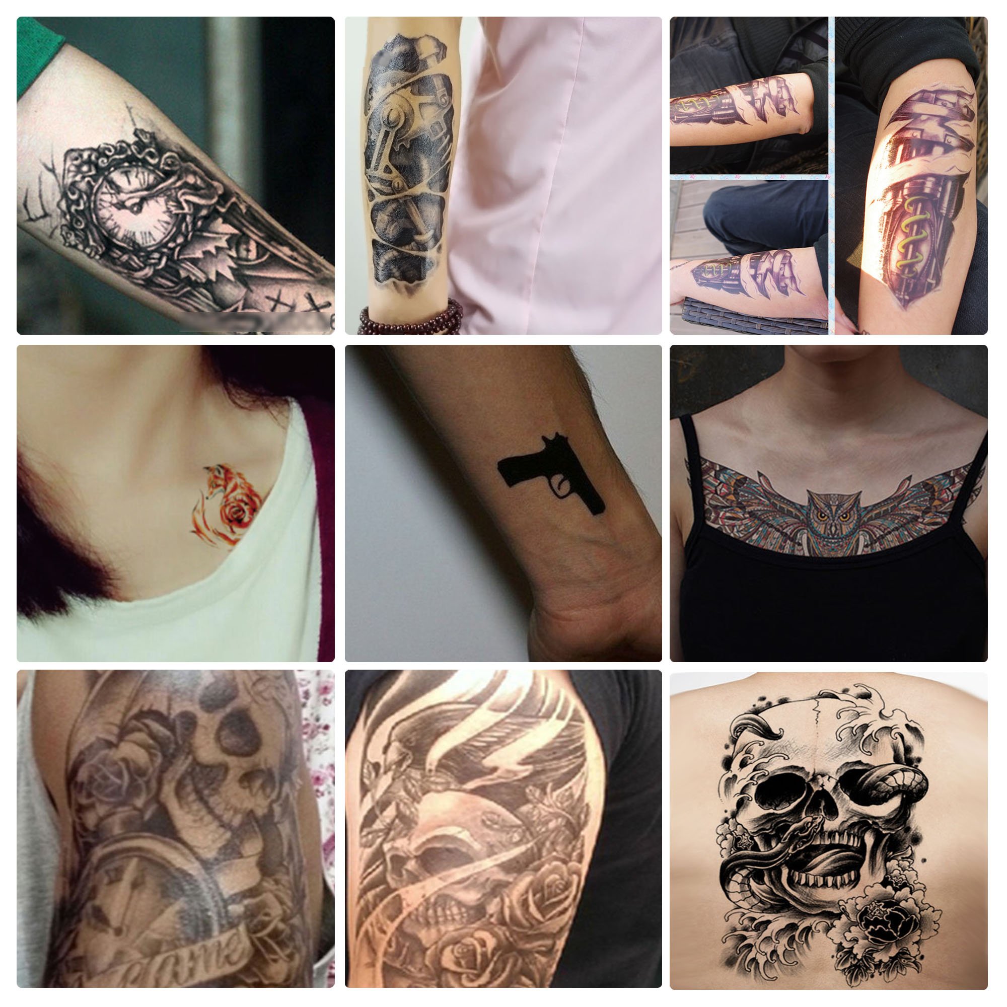 Mayplous 20 Sheets Temporary Tattoos for Adults Men Women Temporary ...