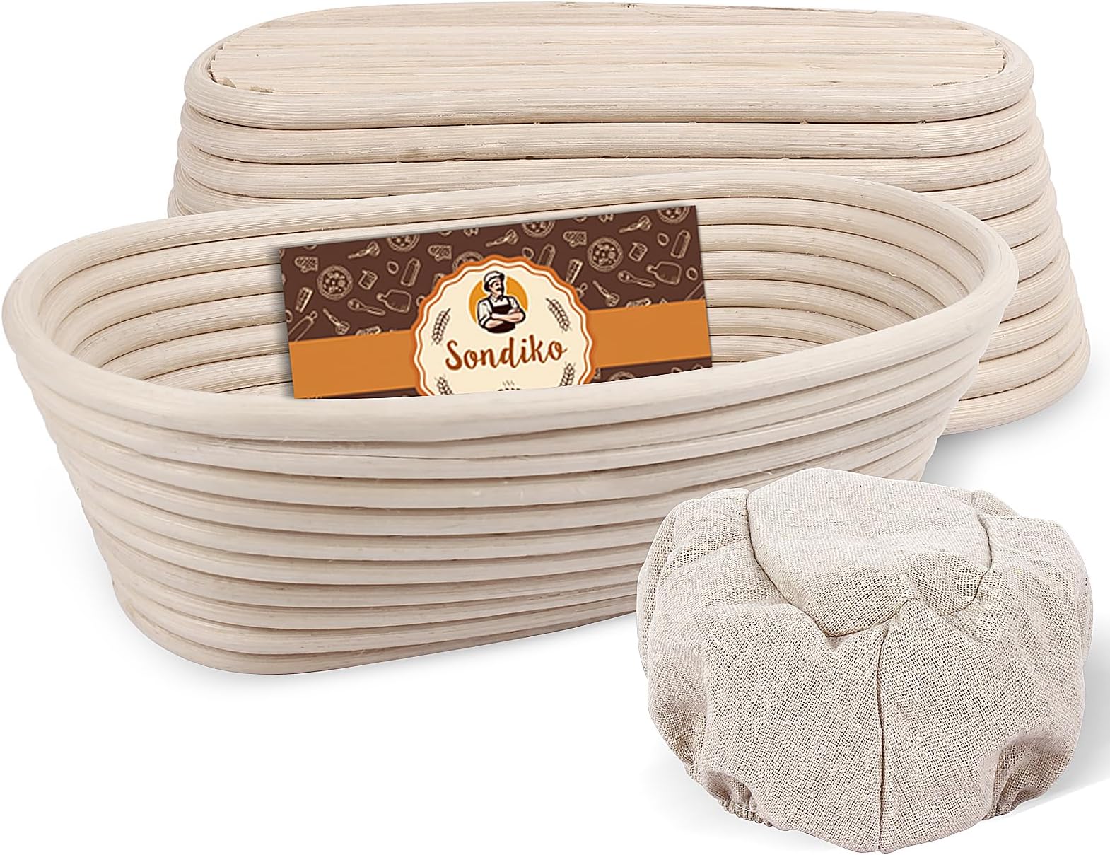 Amazon.com: Joyyy Sourdough Bread Proofing Baskets with Liner, Dough ...