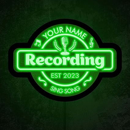 zouwii Custom Recording Neon Sign, Recording LED, Recording Studio Sign ...