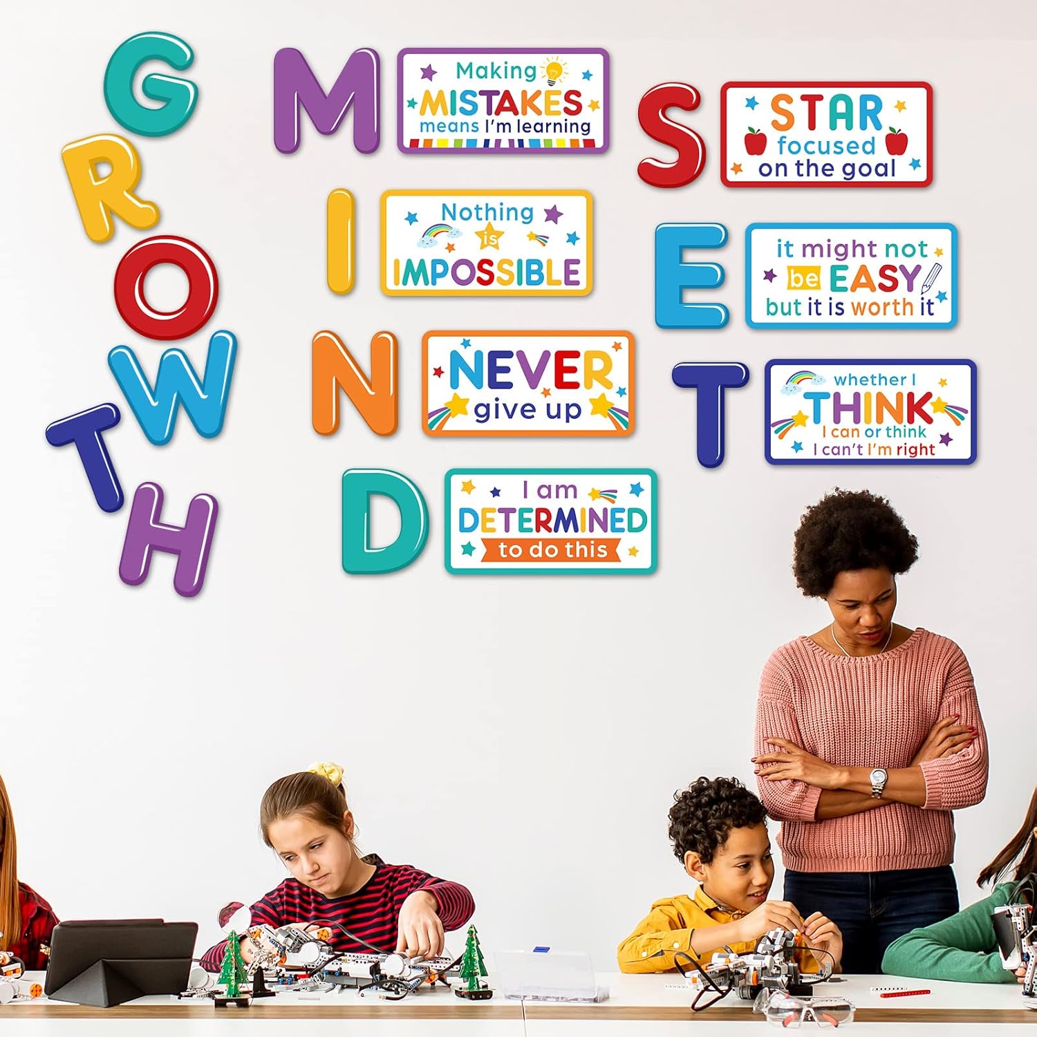 Buy 20 Pcs Growth Mindset Posters Bulletin Board Positive Sayings ...