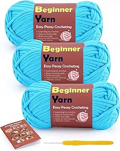 Amazon.com: Crochet Yarn for Crocheting and Knitting - 3 PCS Lake Blue ...