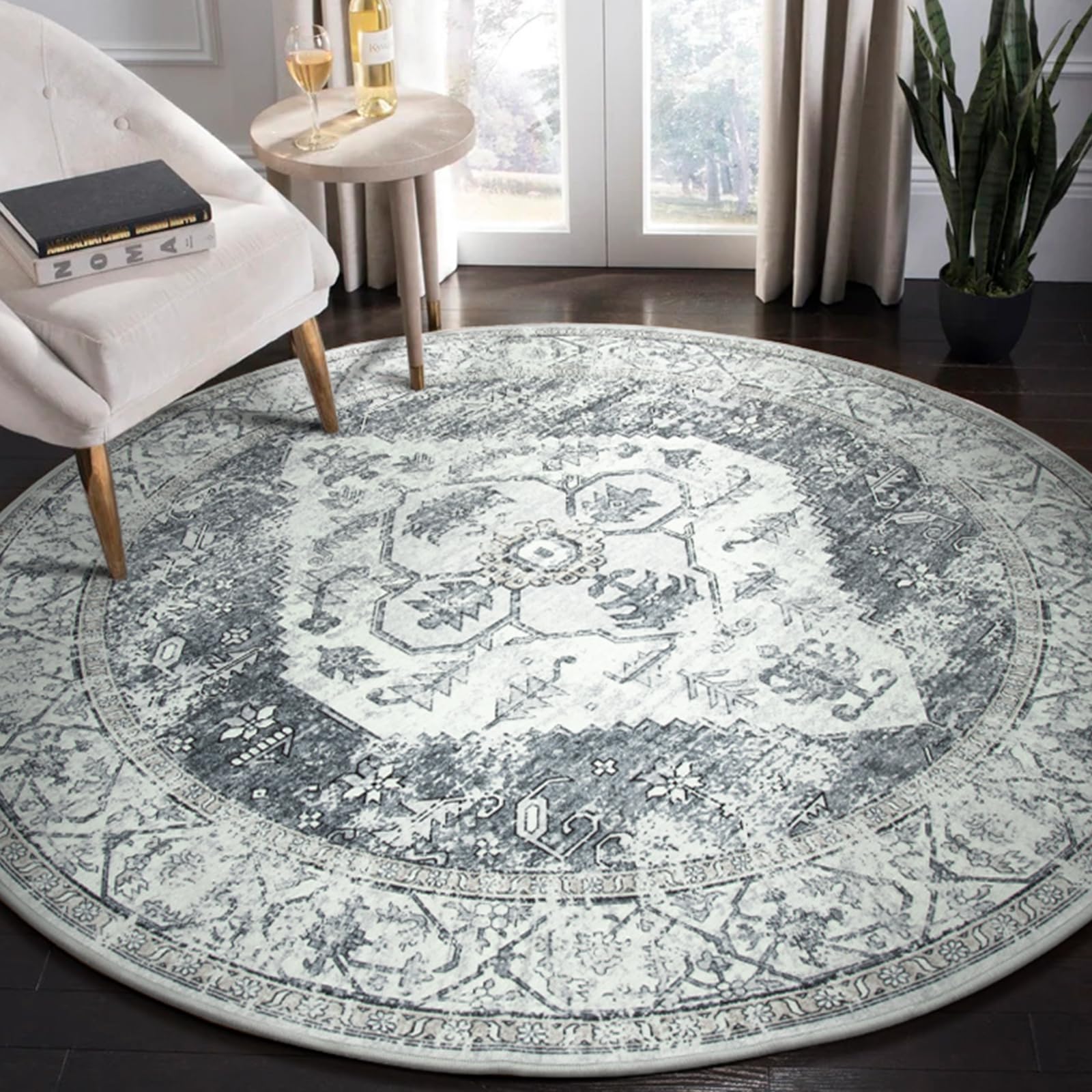 Amazon.com: Lahome Boho Round Rugs - 6ft Washable Round Area Rugs for ...