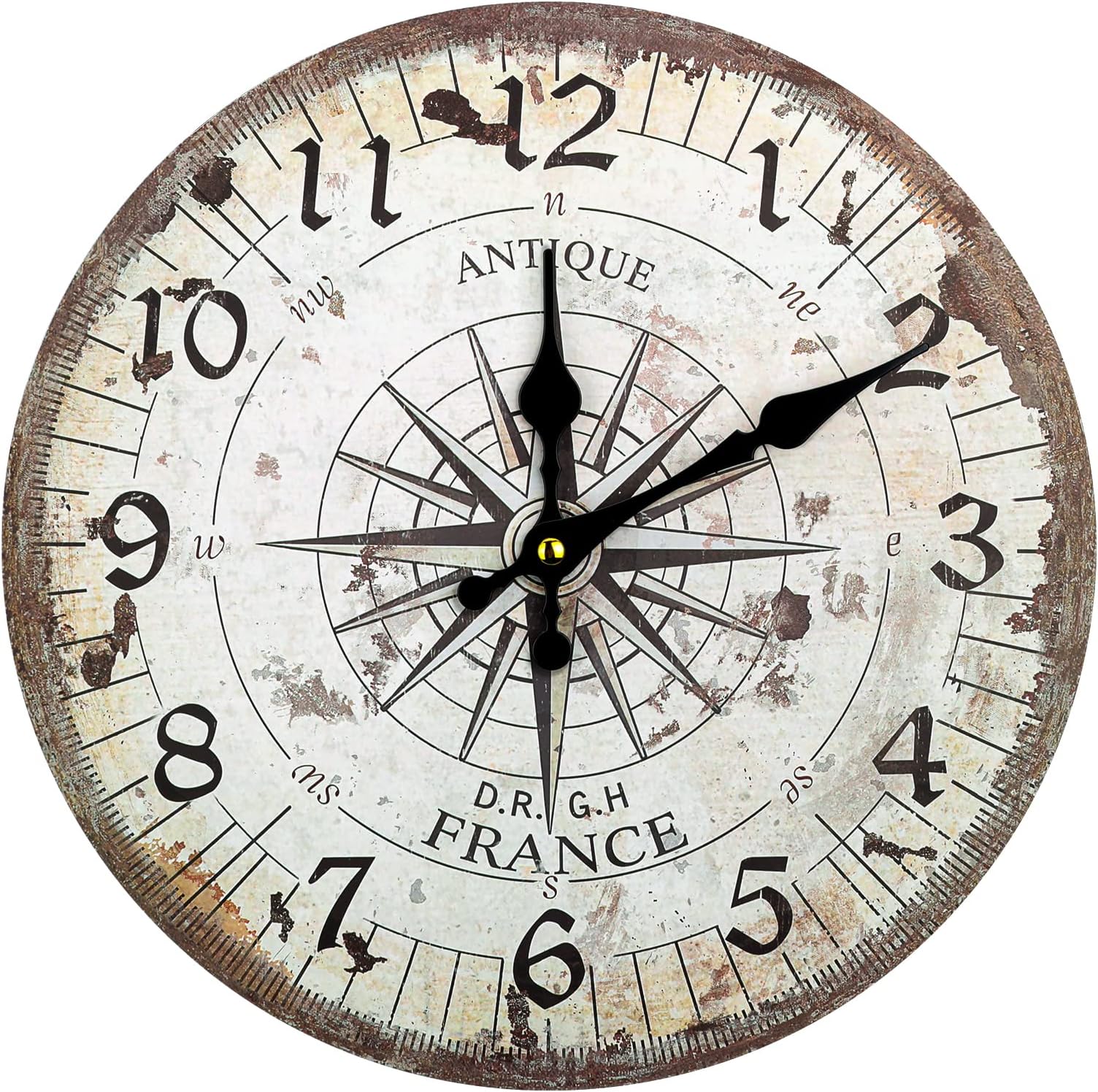Amazon.com: Whitehall Products Compass Rose Clock, Bronze Verdi : Home ...