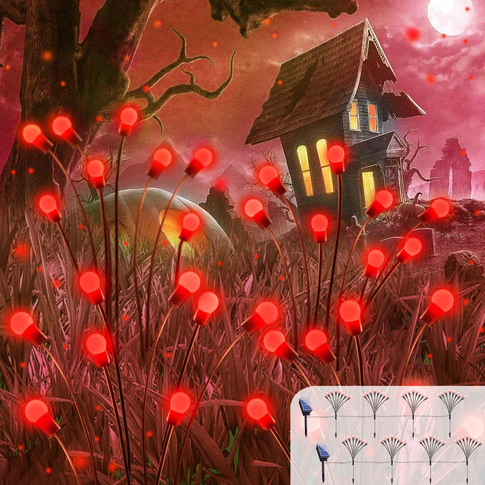 OZS 8Pack Total 64LED Solar Garden Lights - Solar Lights Outdoor, Solar ...