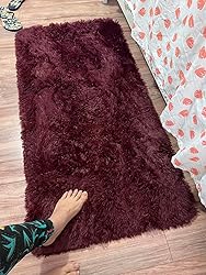 Amazon.com: Zedrew Burgundy Red Area Rugs Fluffy Rug for Bedroom Living ...