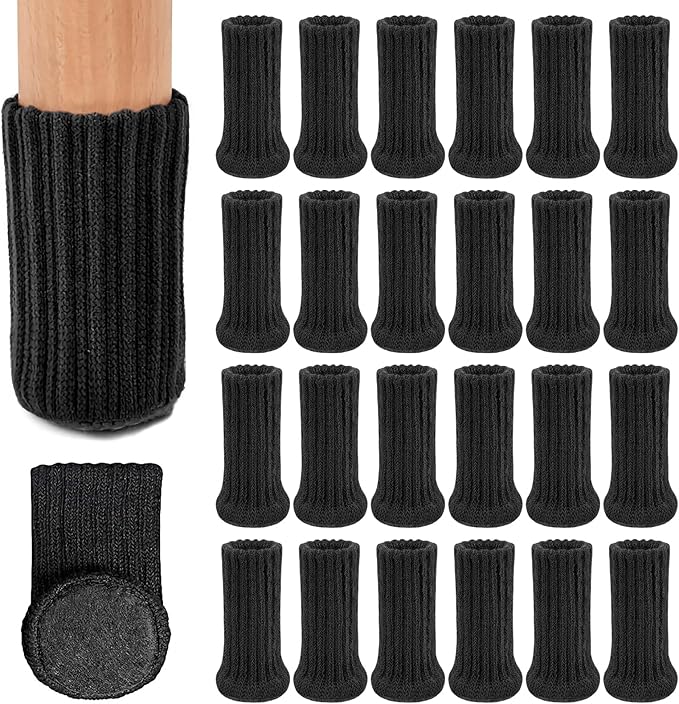 24 Pcs Chair Socks Thickening Knitted, Non Slip Chair Leg Socks, Noise ...