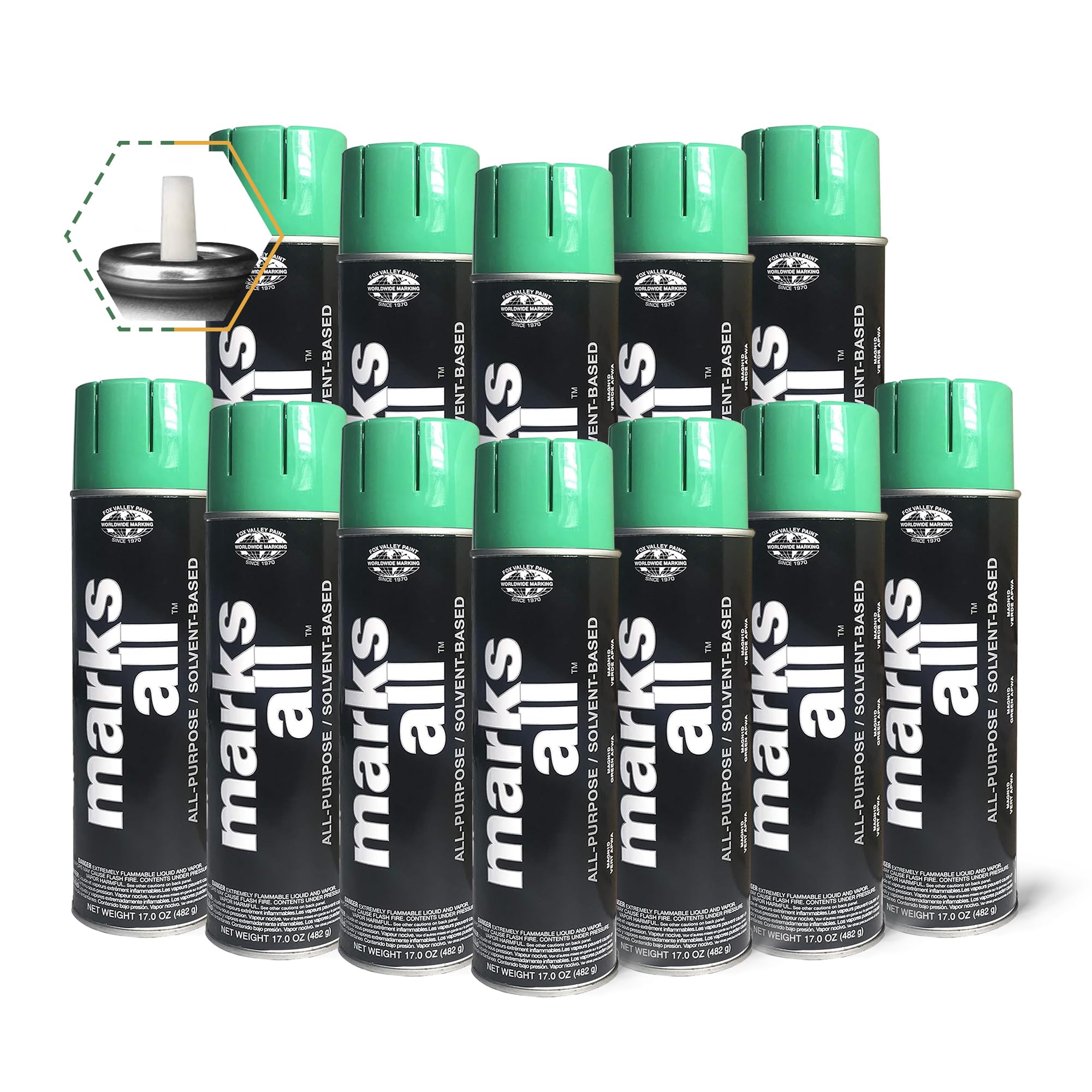 Fox Valley Marks All Utility Marking Paint Spray Can, Lawn Marking ...