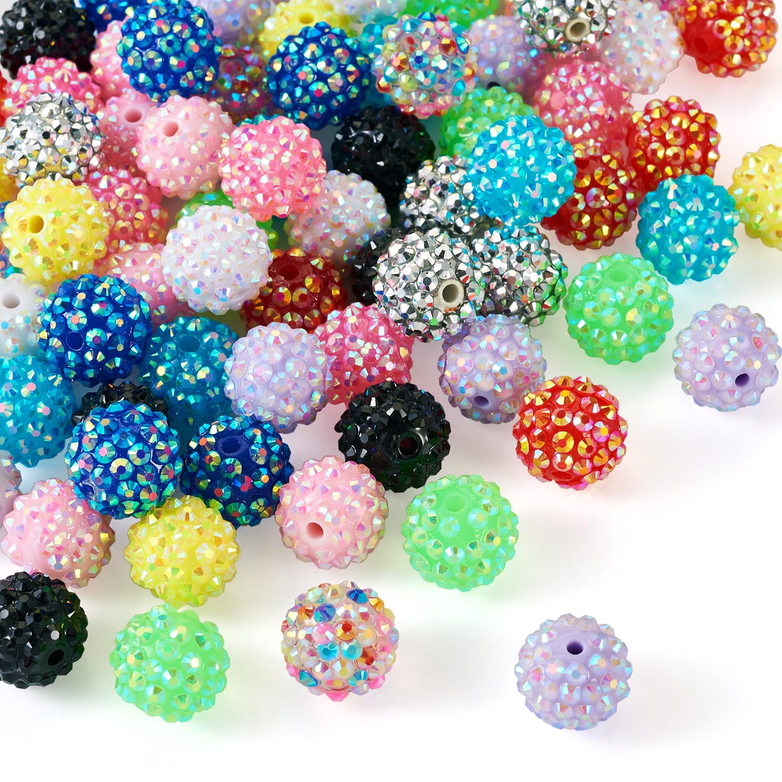 Amazon.com: Cheriswelry 72pcs 16mm Rhinestone Beads Round Crystal ...