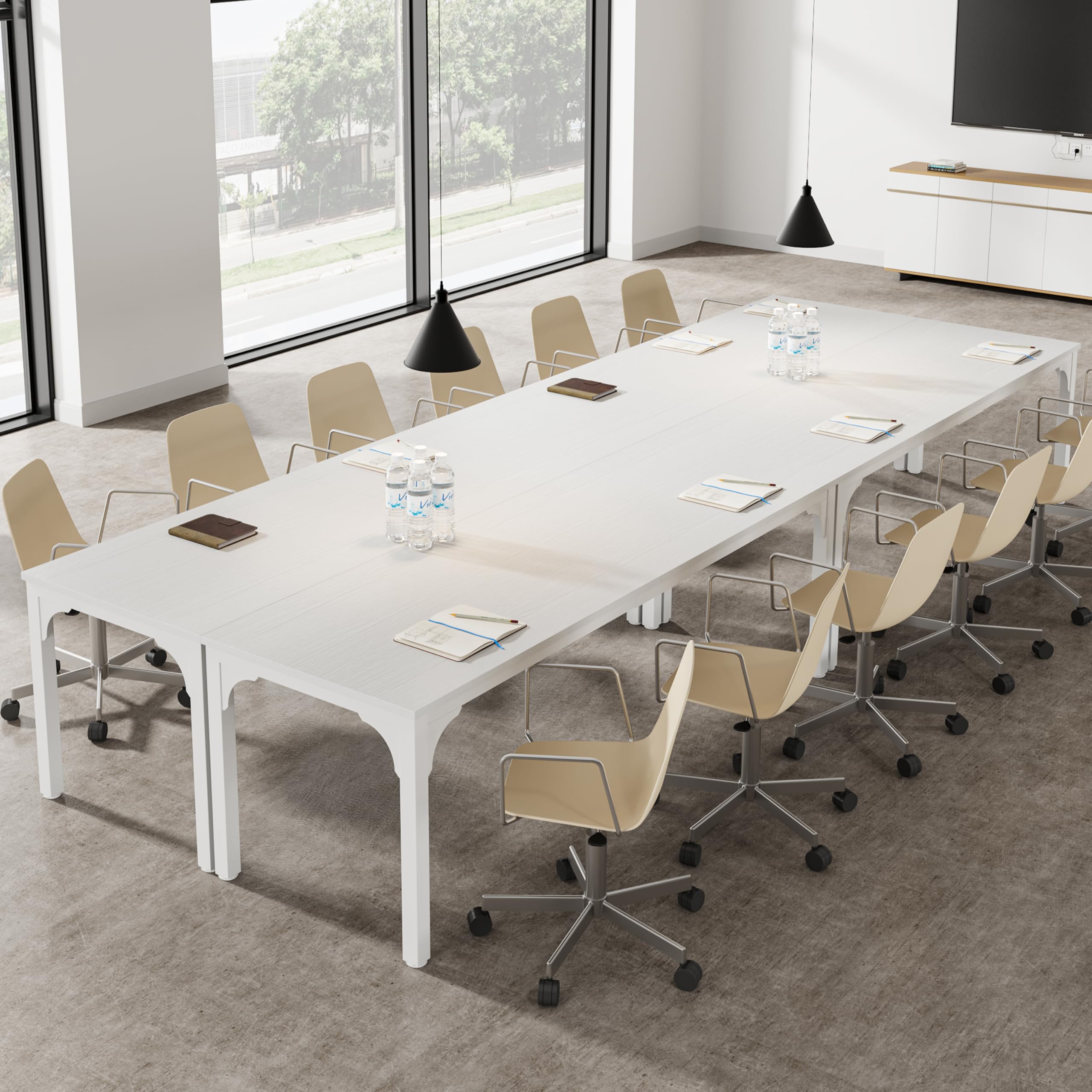 Amazon.com: 13FT Conference Table, Super Sturdy Large Rectangle Meeting ...