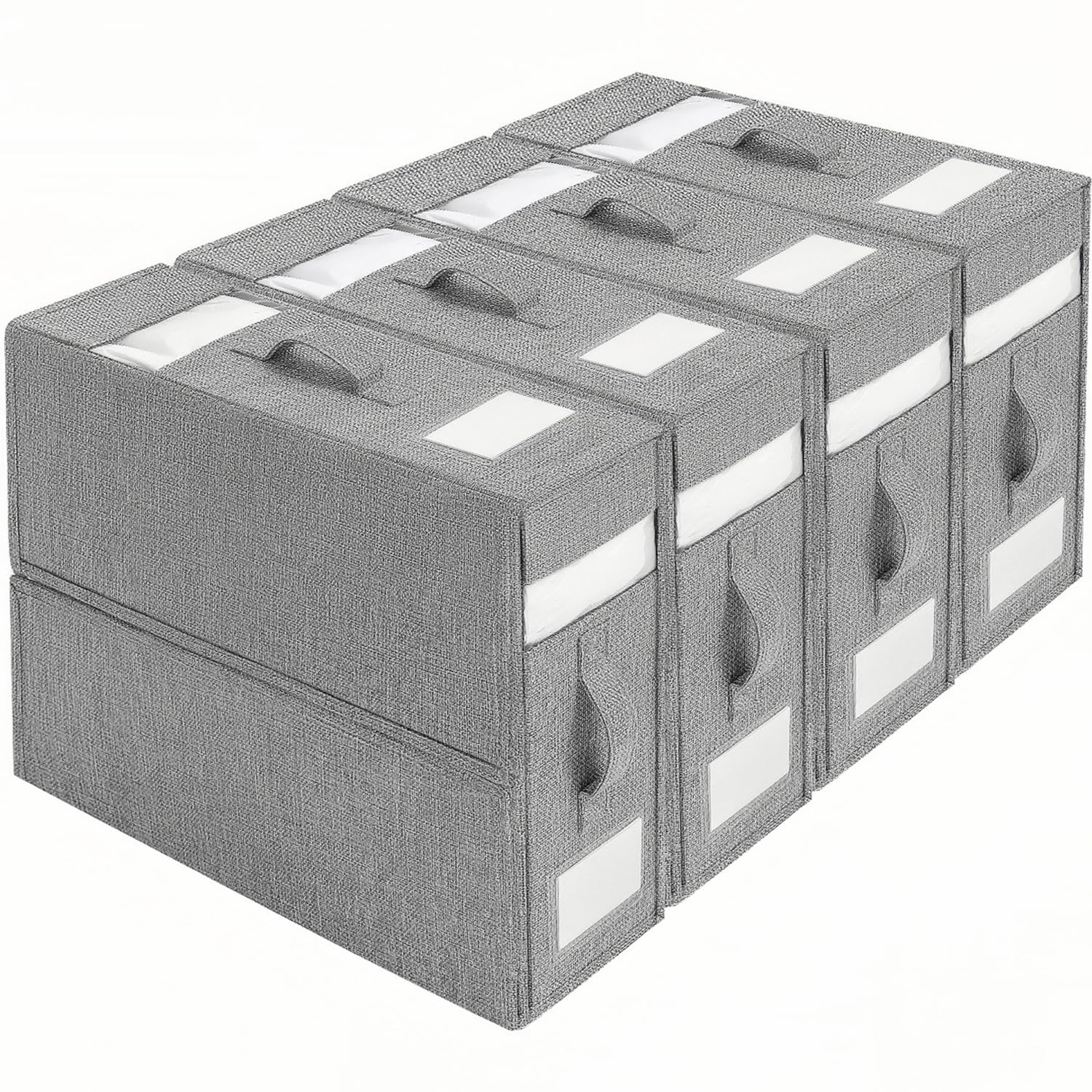 Hibtn Bed Sheet Organiser Folding Storage,Bedding Storage Bags,4 Pack ...