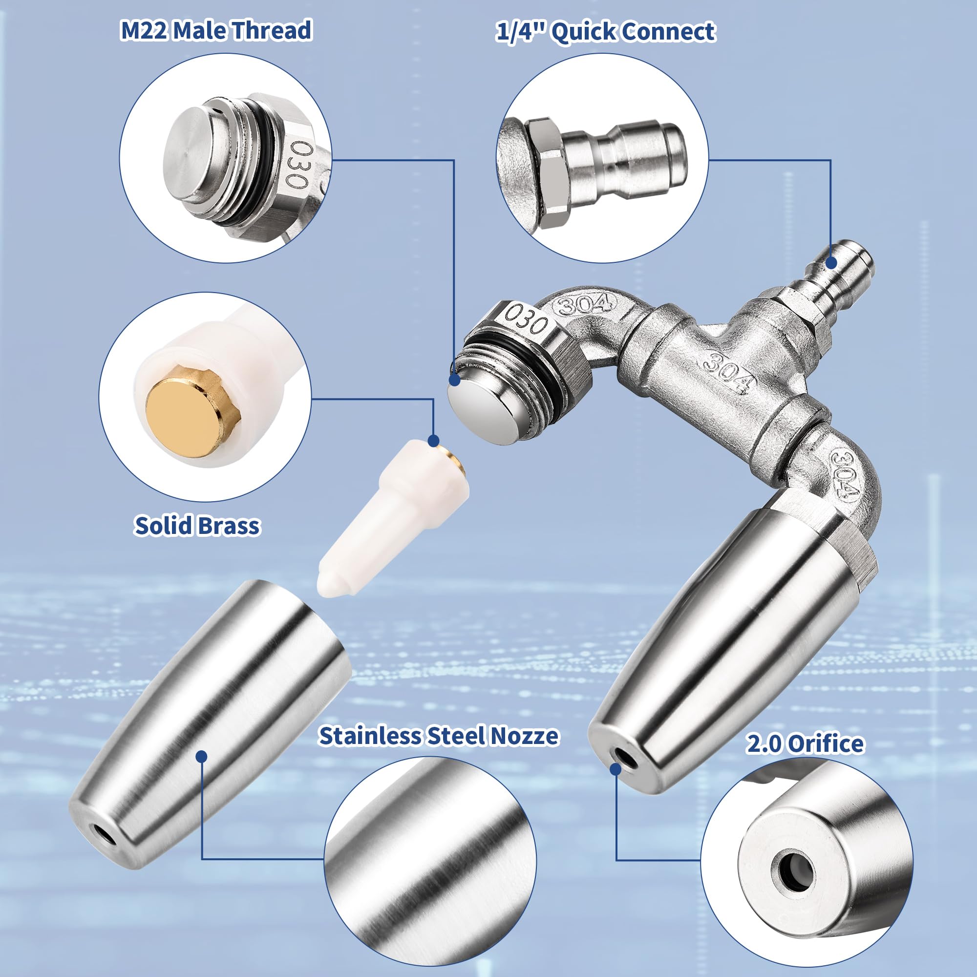 Snapklik.com : Selkie Stainless Steel Twin Turbo Nozzle, 360 Rotating ...