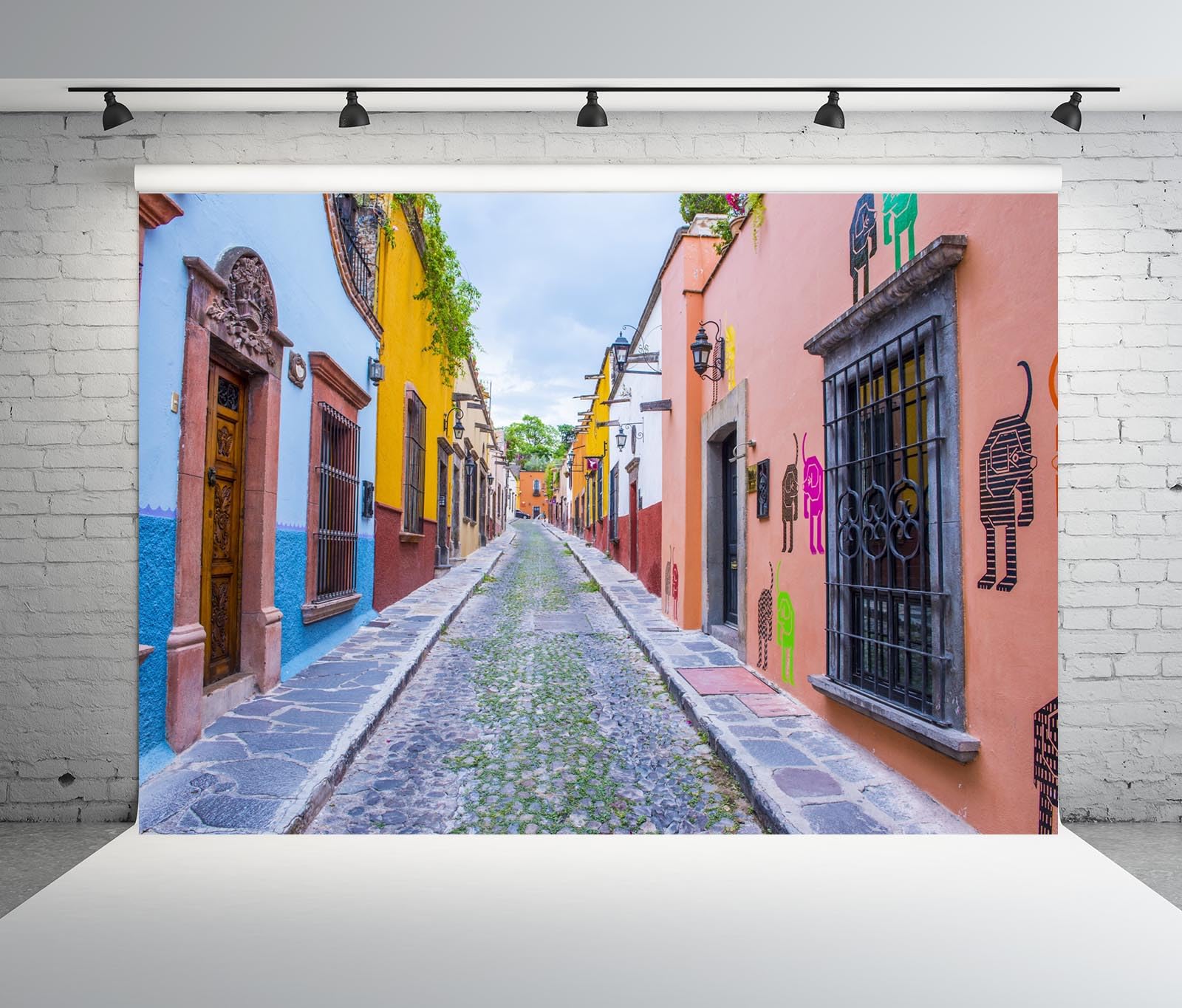 Amazon.com : BELECO 6x4ft Fabric Mexico Street Backdrop Historic City ...