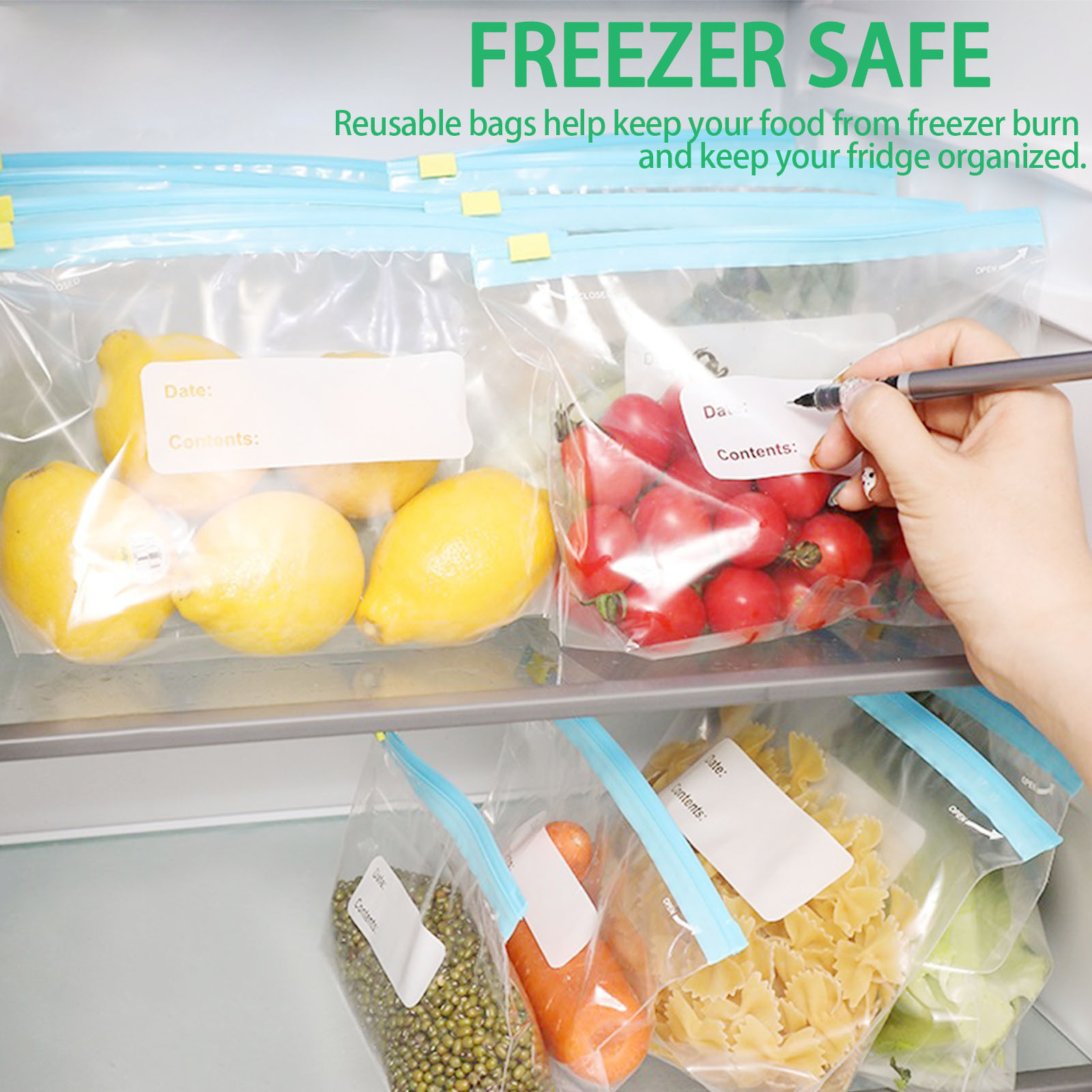 Watch reusable ziploc bags,35 pack food storage bags on Amazon Live