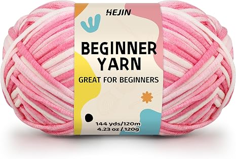 Amazon.com: 120g Pink Yarn for Crocheting and Knitting; Rainbow Yarn ...