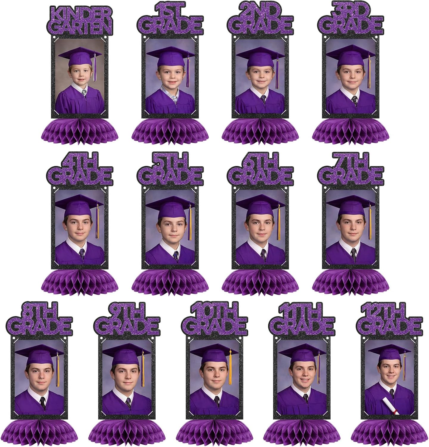 Amazon.com: Yinkin 13 Pcs K-12 Graduation Photo Display for Party ...