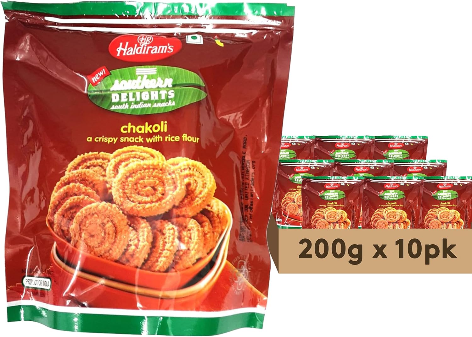 Haldirams Chakoli 200g, Indian Snacks & Savouries - Namkeen - (Pack of 10) : Amazon.co.uk: Grocery