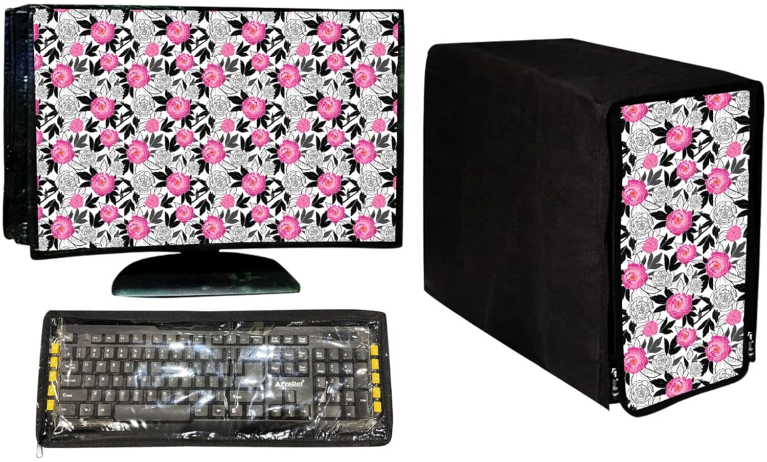 Wacky Computer Cover 3 in 1 DustProof Printed Combo for 19 Inch Desktop ...