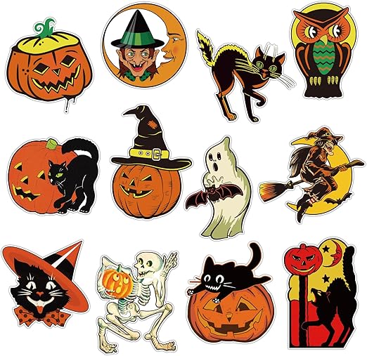 Amazon.com: JarThenaAMCS 12Pcs Halloween Refrigerator Magnets Witch ...