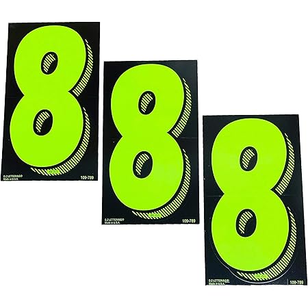 Amazon.com: EZ Line Vinyl Decals for Cars Chartreuse Large Number ...