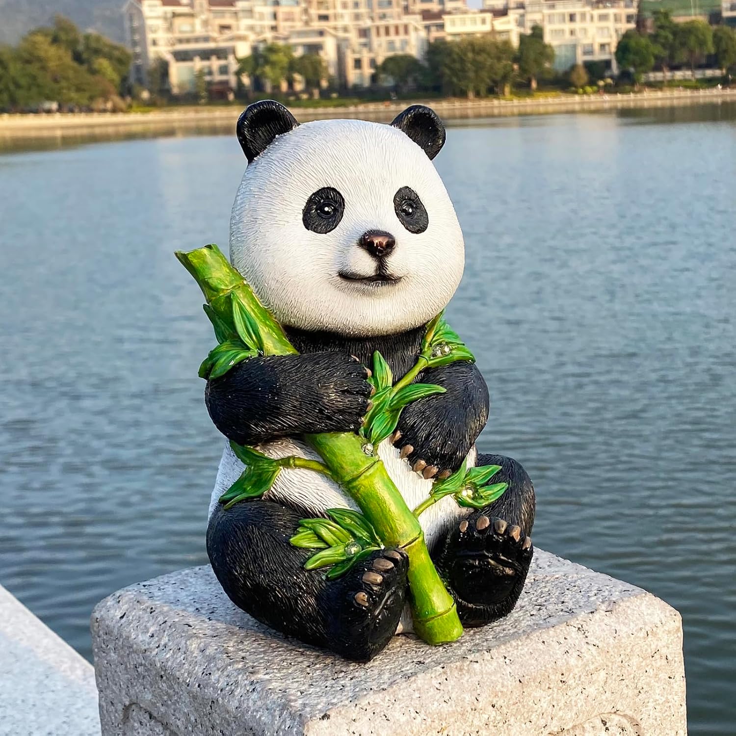 Amazon.com: Tolatr Garden Panda Solar Lights Bamboo Statues Cute ...