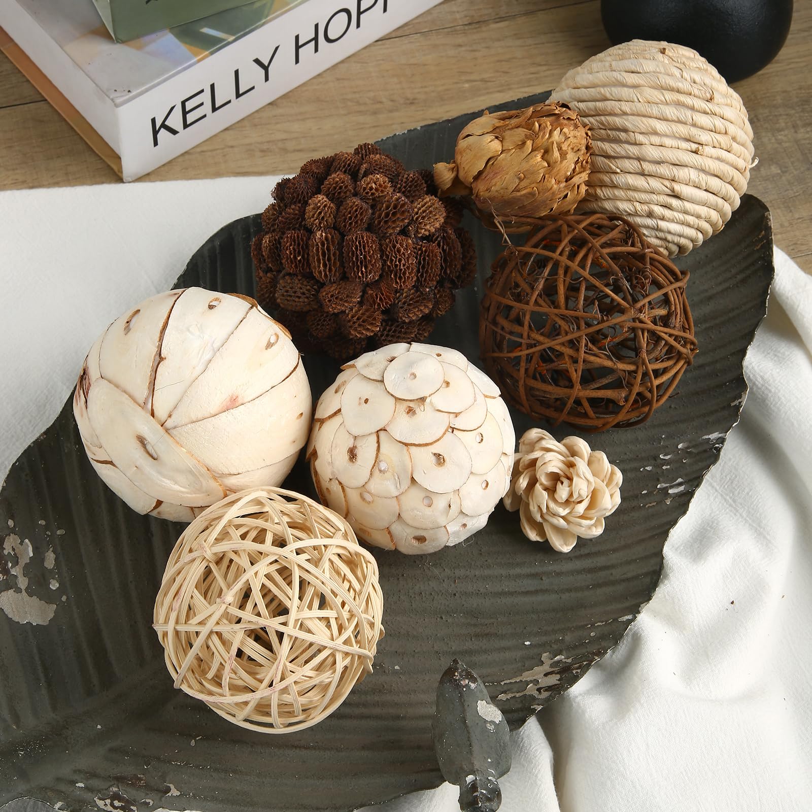 Decorative Wicker Balls Natural Decorative Wicker Rattan Balls, Vase