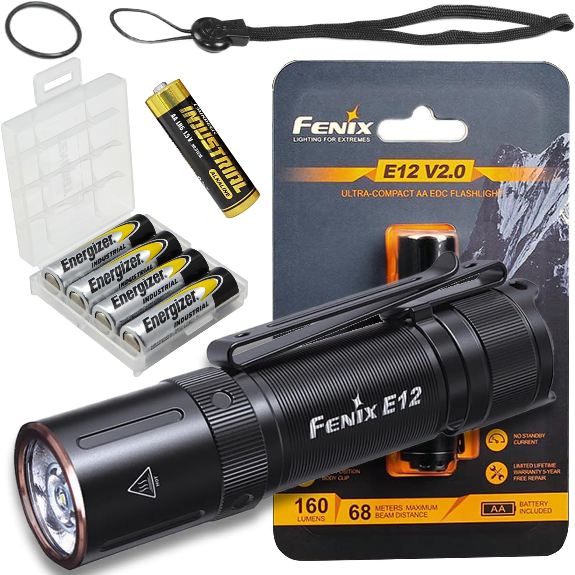 Fenix E12 V2.0 160 Lumens AA Powered LED Tactical Flashlight, Everyday ...