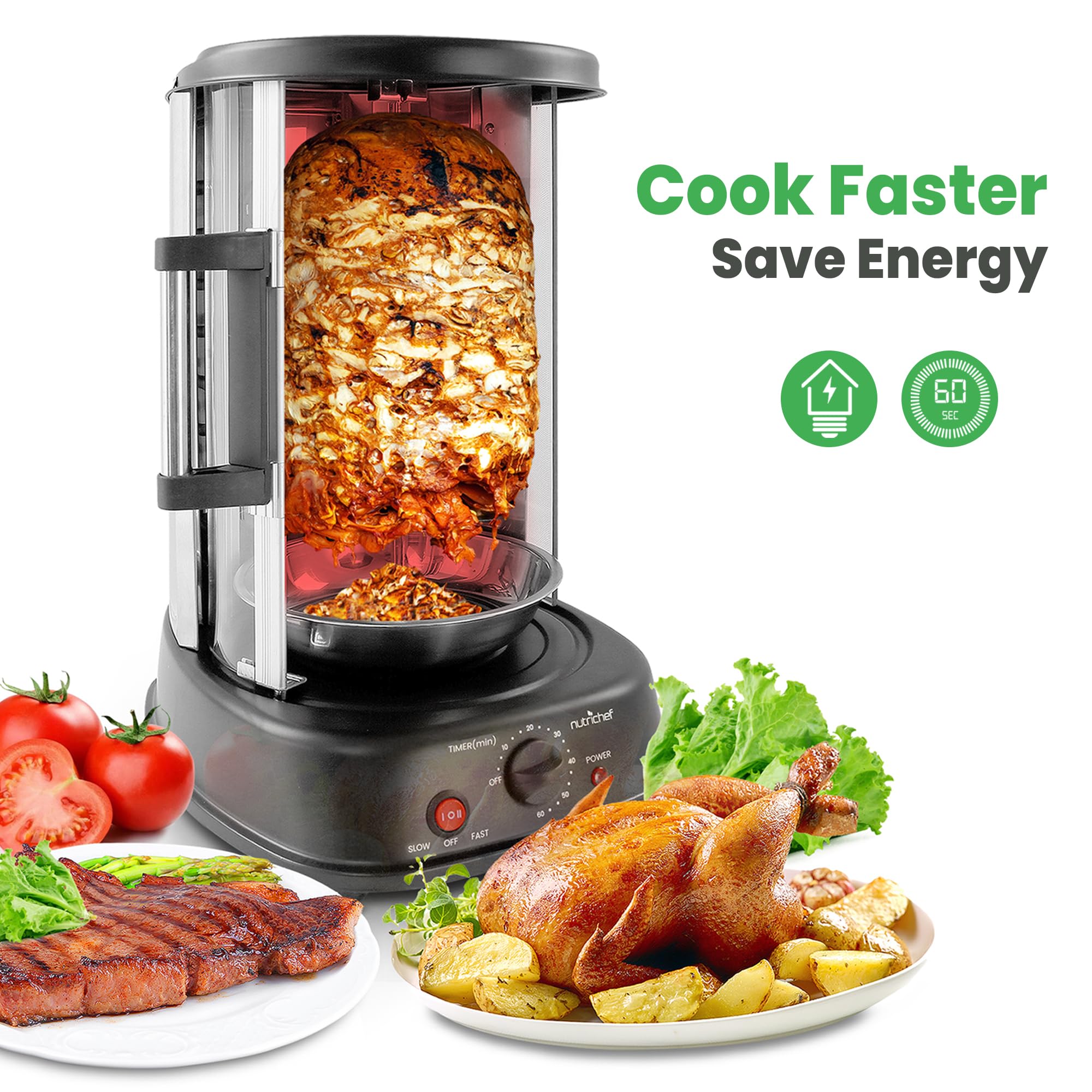 Snapklik.com : NutriChef Vertical Rotating Shawarma Oven - Rotisserie ...