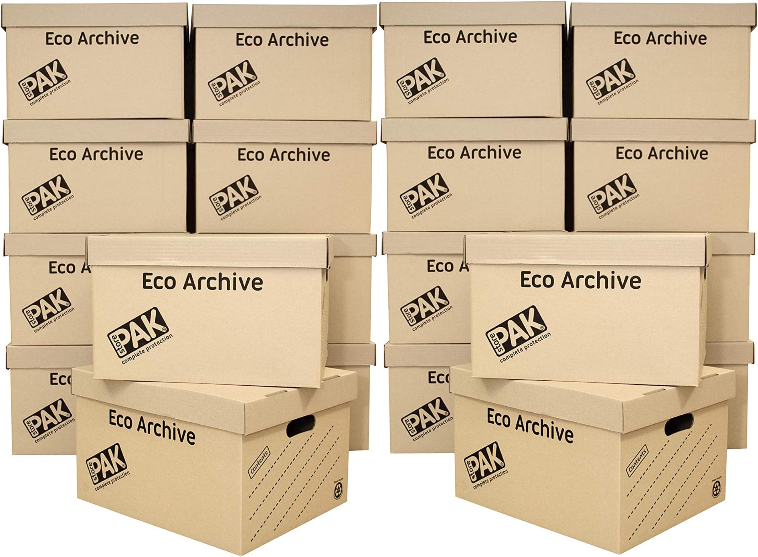 StorePAK Eco Archive 20 Pack / Storage Cardboard Boxes & Lids - Easy to ...