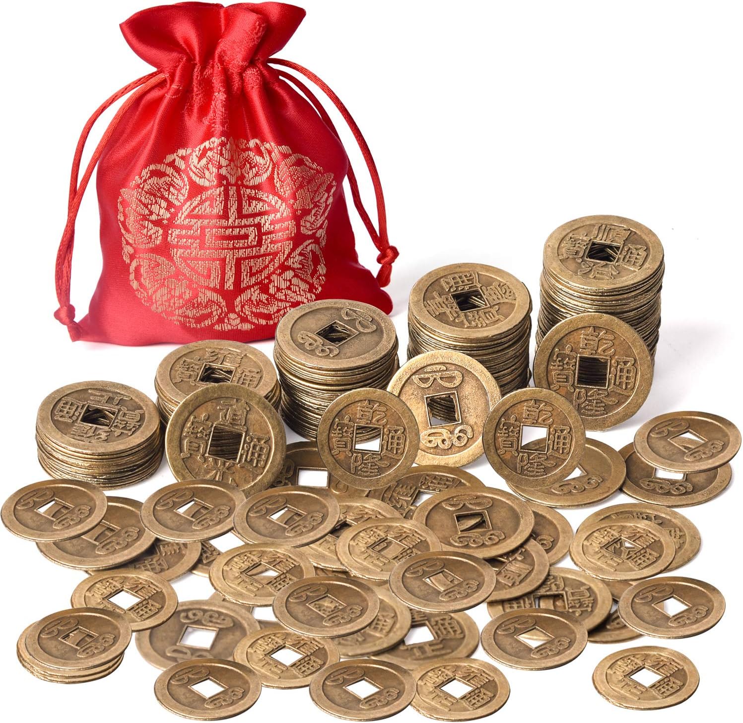 Coopay 240 Pieces Chinese Coins New Year Feng Shui Coins Good Luck ...