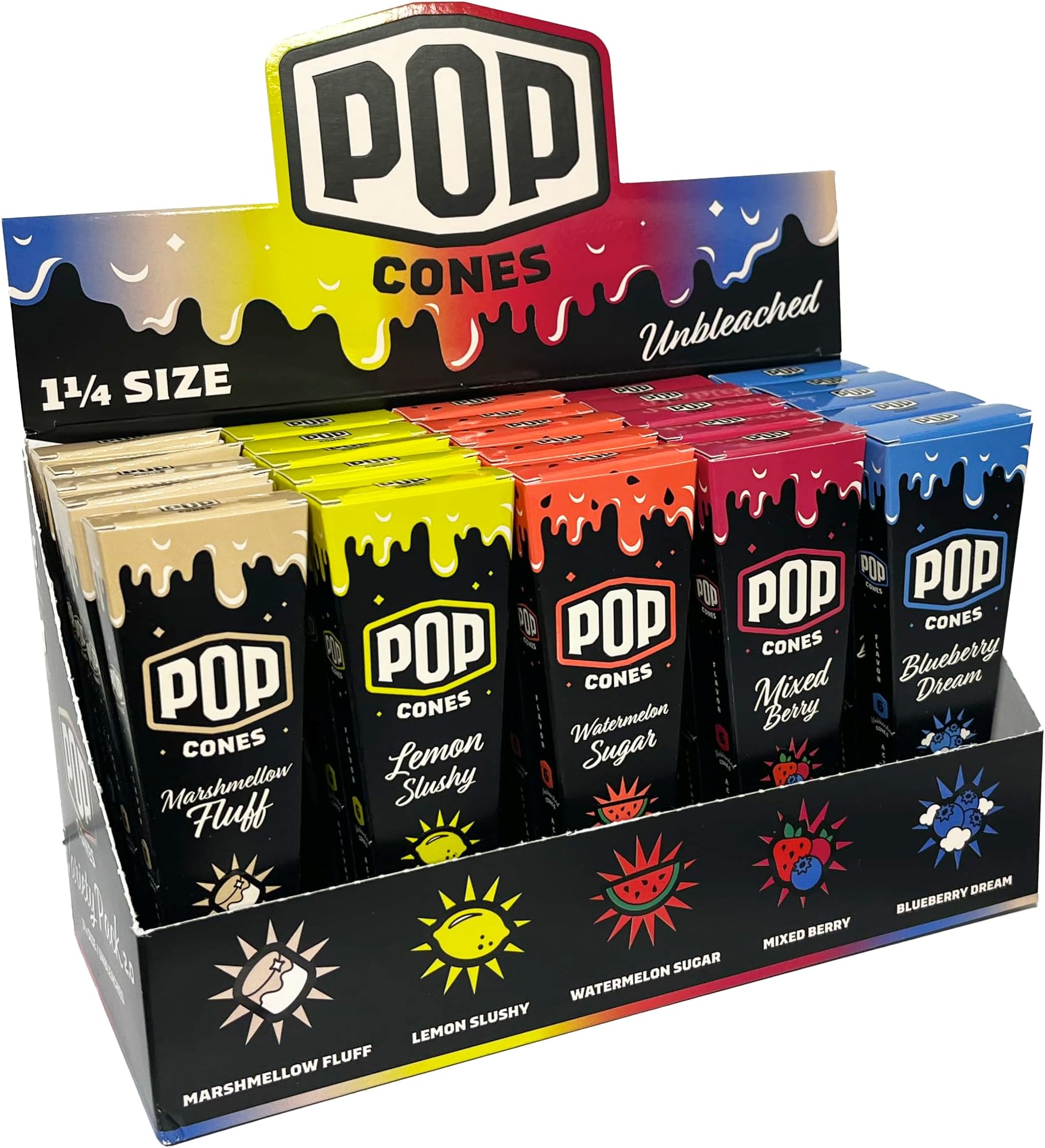 Amazon.com: Pop Cones - Variety Pack 2.0-1 1/4 Size, Unbleached, 25 ...