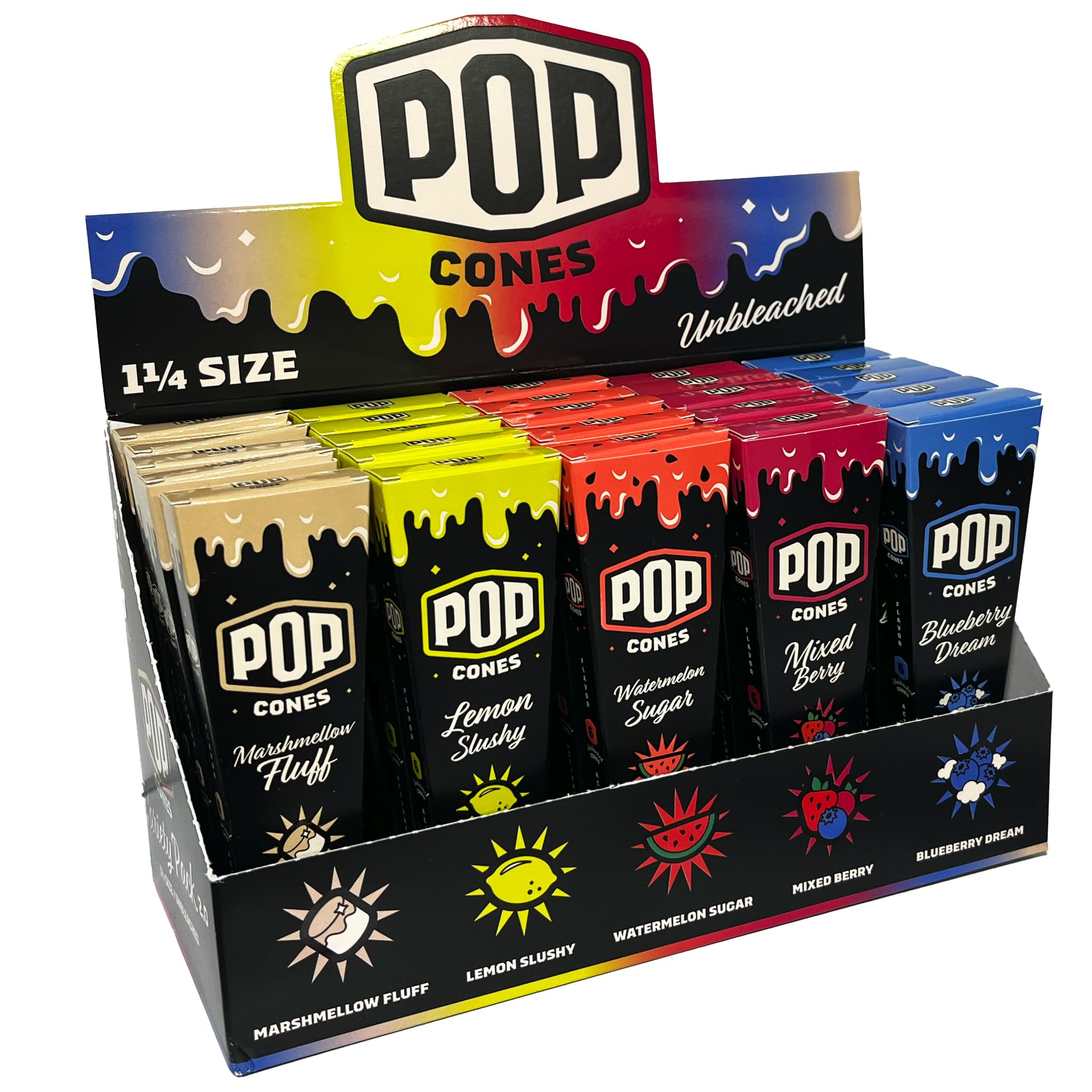 Amazon.com: Pop Cones - Variety Pack 2.0-1 1/4 Size, Unbleached, 25 ...
