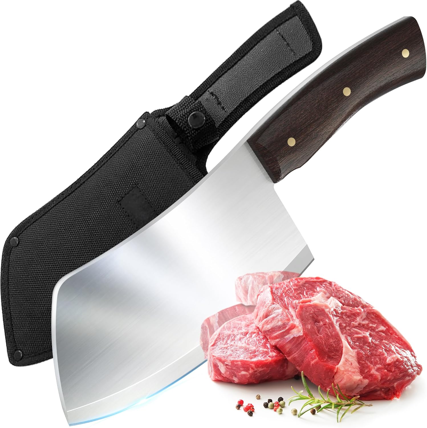Stainless Steel Chopper-Cleaver-Butcher Knife Meat and Vegetables ...