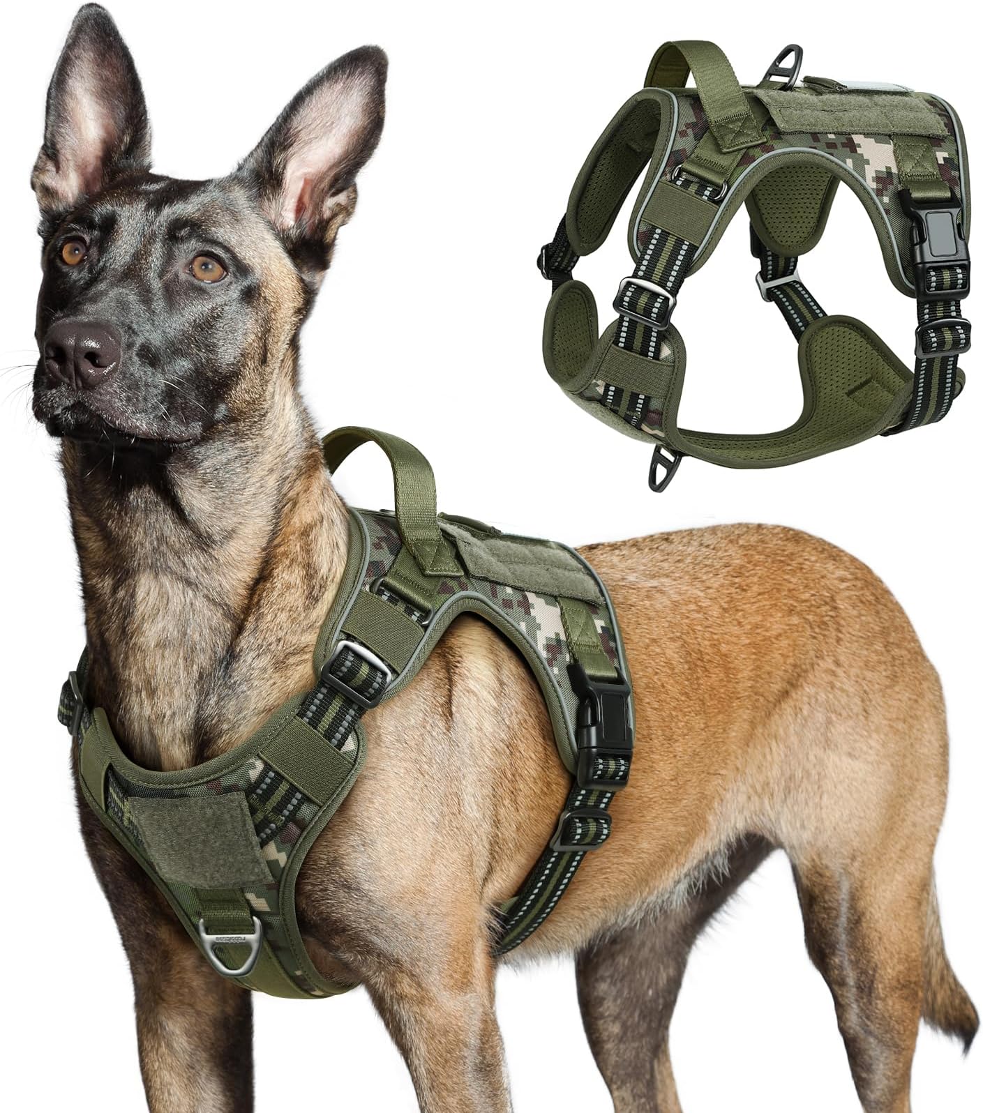 Amazon.com : Plutus Pet Tactical Dog Harness, All Metal Buckles, No Pull Service Dog Vest with ...