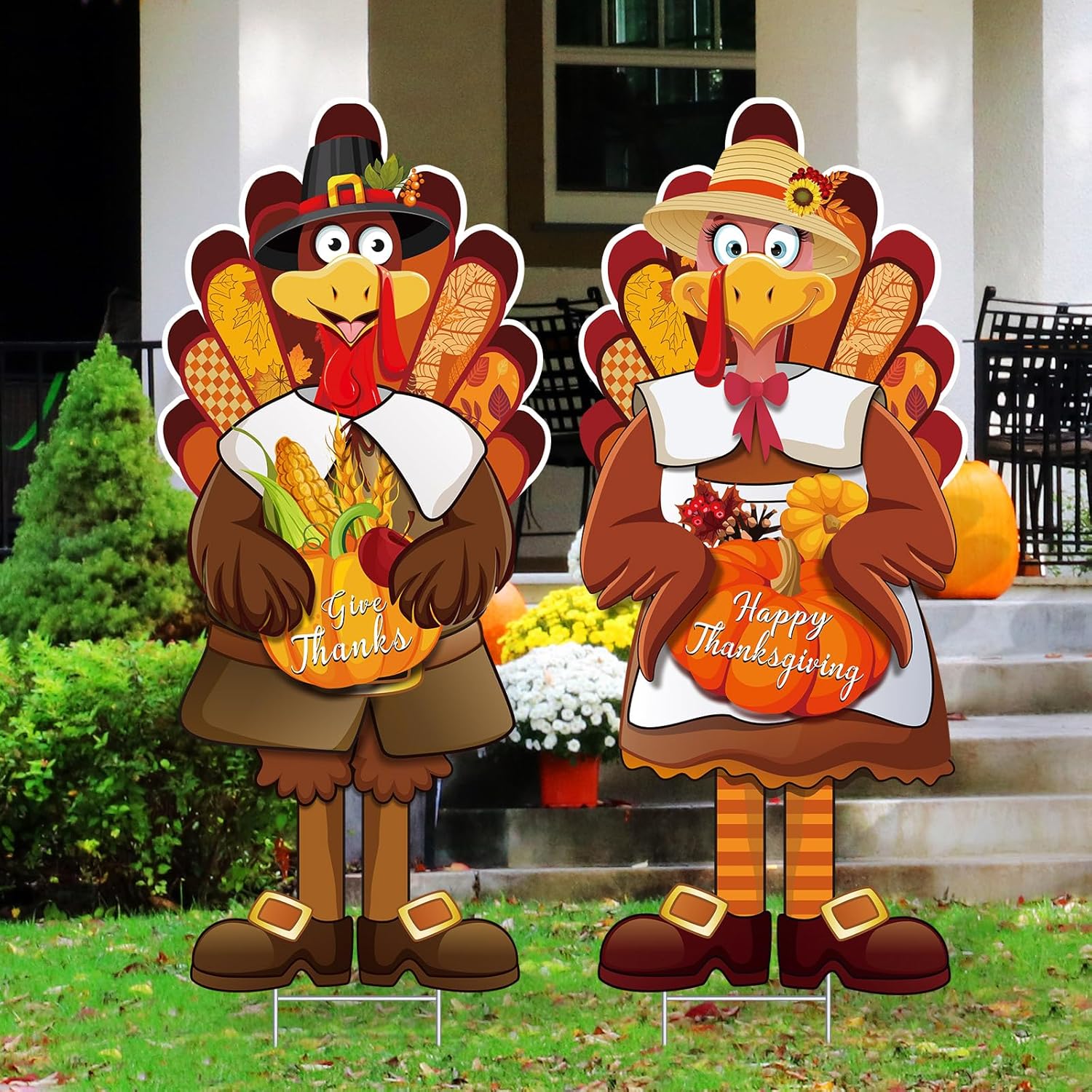Amazon.com : Capoda Large Thanksgiving Turkey Yard Sign Turkey Pumpkin ...