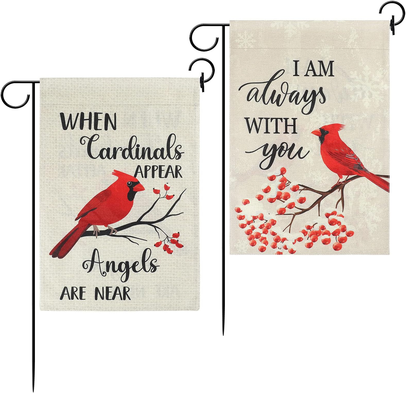 Amazon.com : 2 Pcs Cardinal Garden Flags Gifts Decor for Graves When ...