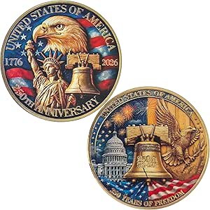 American 250th Anniversary Challenge Coin – Statue of Liberty & Freedom ...