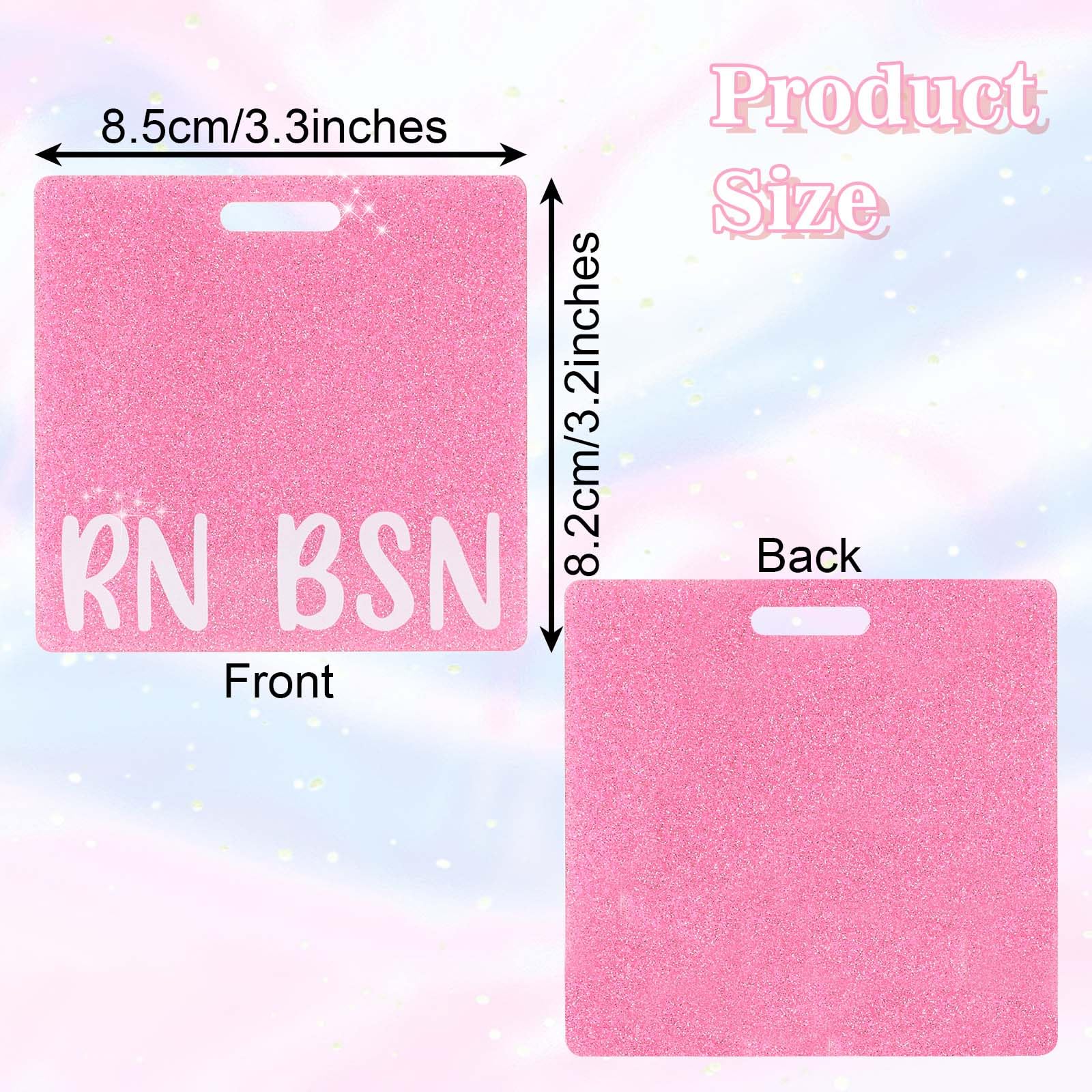 Snapklik.com : RN BSN Badge Buddy Pink Glitter Nurse Name Tag Holder ...