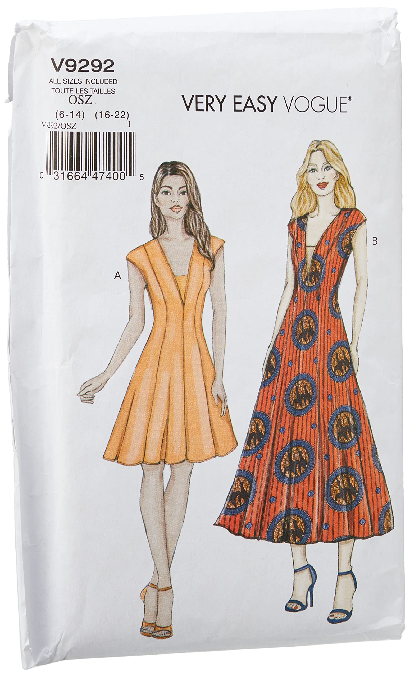 Vogue Patterns 9292 OS, Misses Jacket and Dickie, Sizes 6-22, TISSUE ...