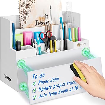 Amazon.com: NYPOT White Wood Desk Organizer - Wooden Desktop Mail ...