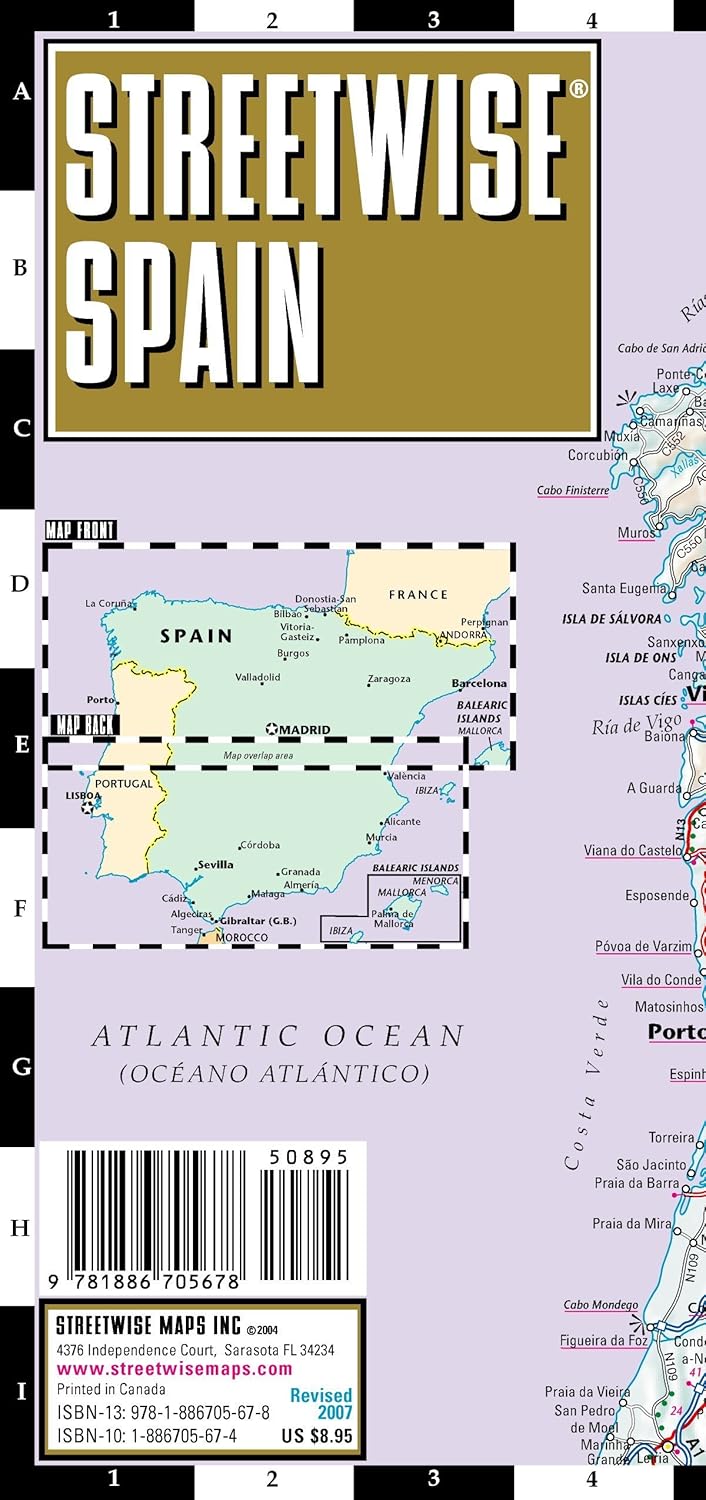 Streetwise Spain Map - Laminated Country Road Map of Spain: Streetwise ...