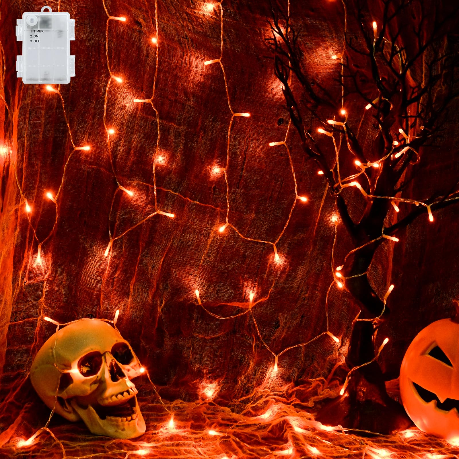 cshare Halloween String Lights Battery Operated with Timer, 9.8ft 30LED ...