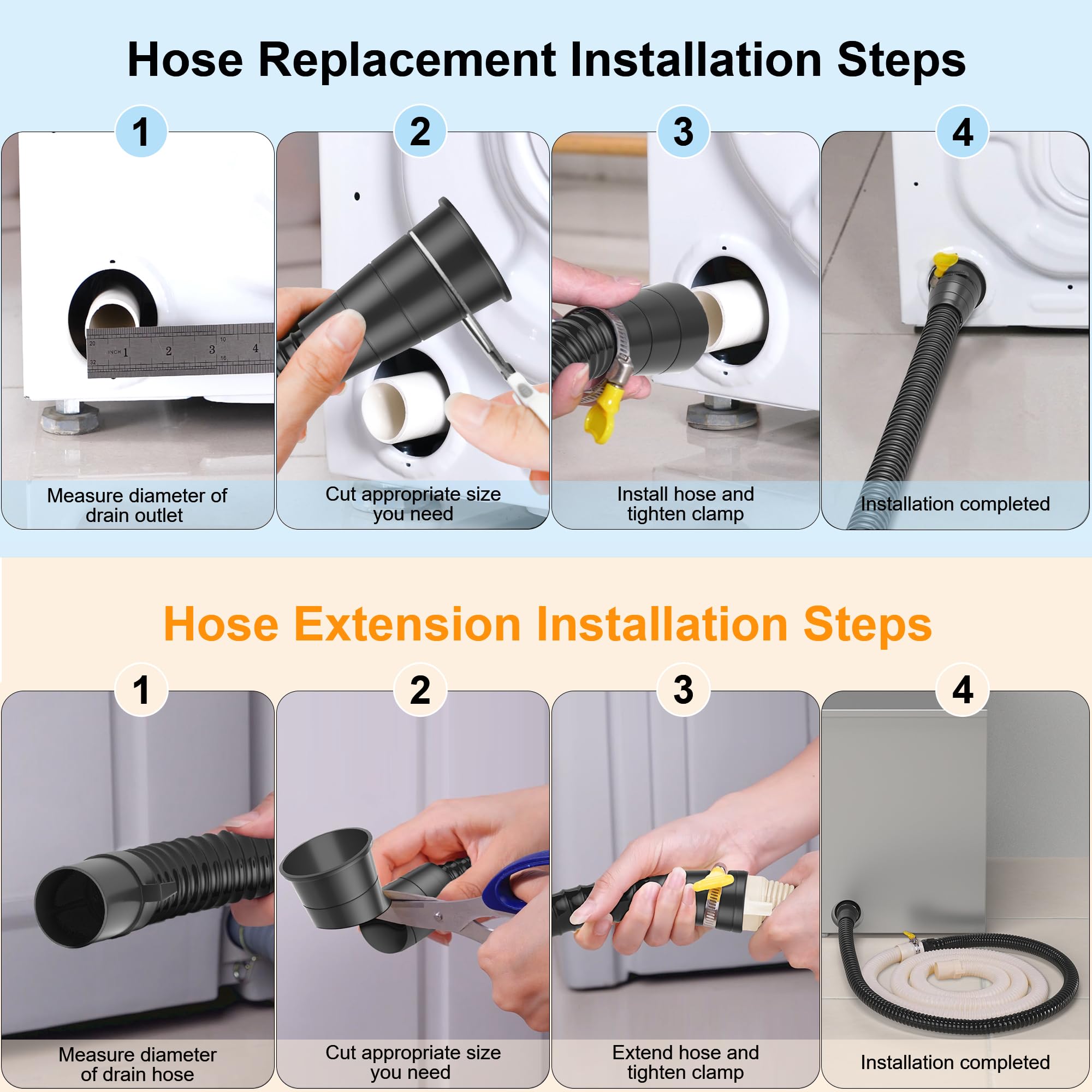 Snapklik.com : MyLifeUNIT Washing Machine Drain Hose Extension Kit ...