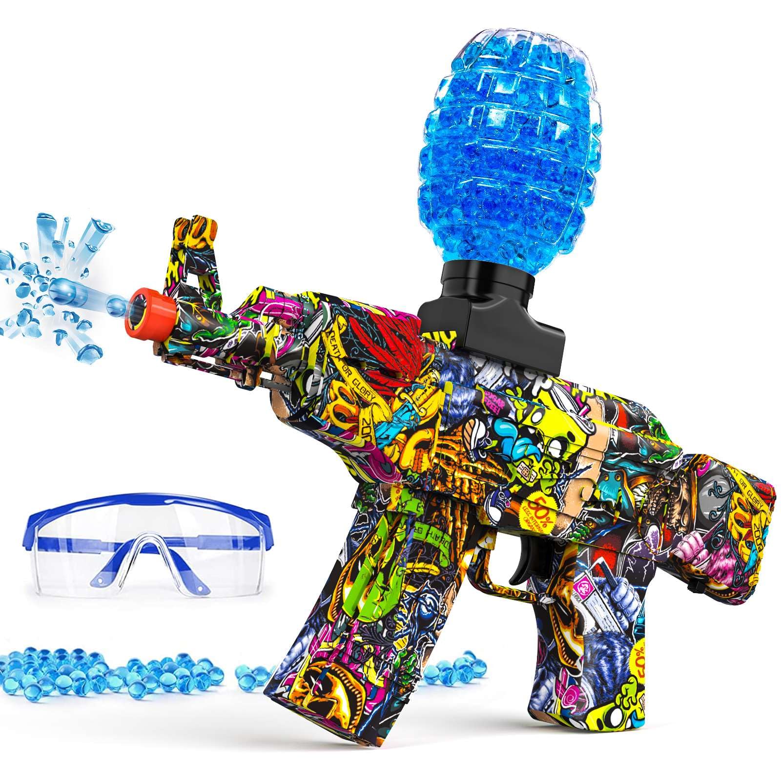 Amazon.com: Anstoy Splat Gun Electric with Gel Ball Blaster AEG AKM-47 ...