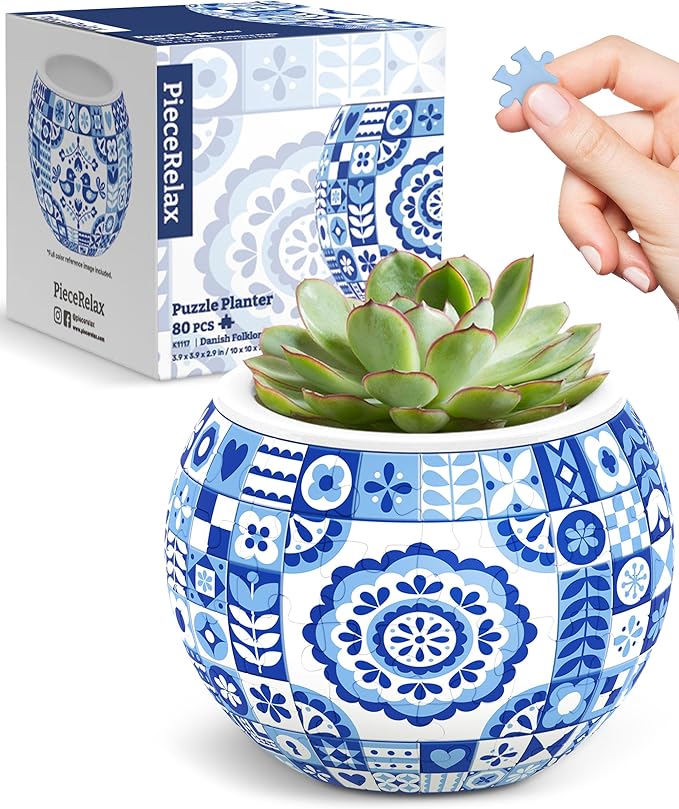 Amazon.com: PieceRelax 3D Puzzle Planter 80 Pieces - Flower Pot ...