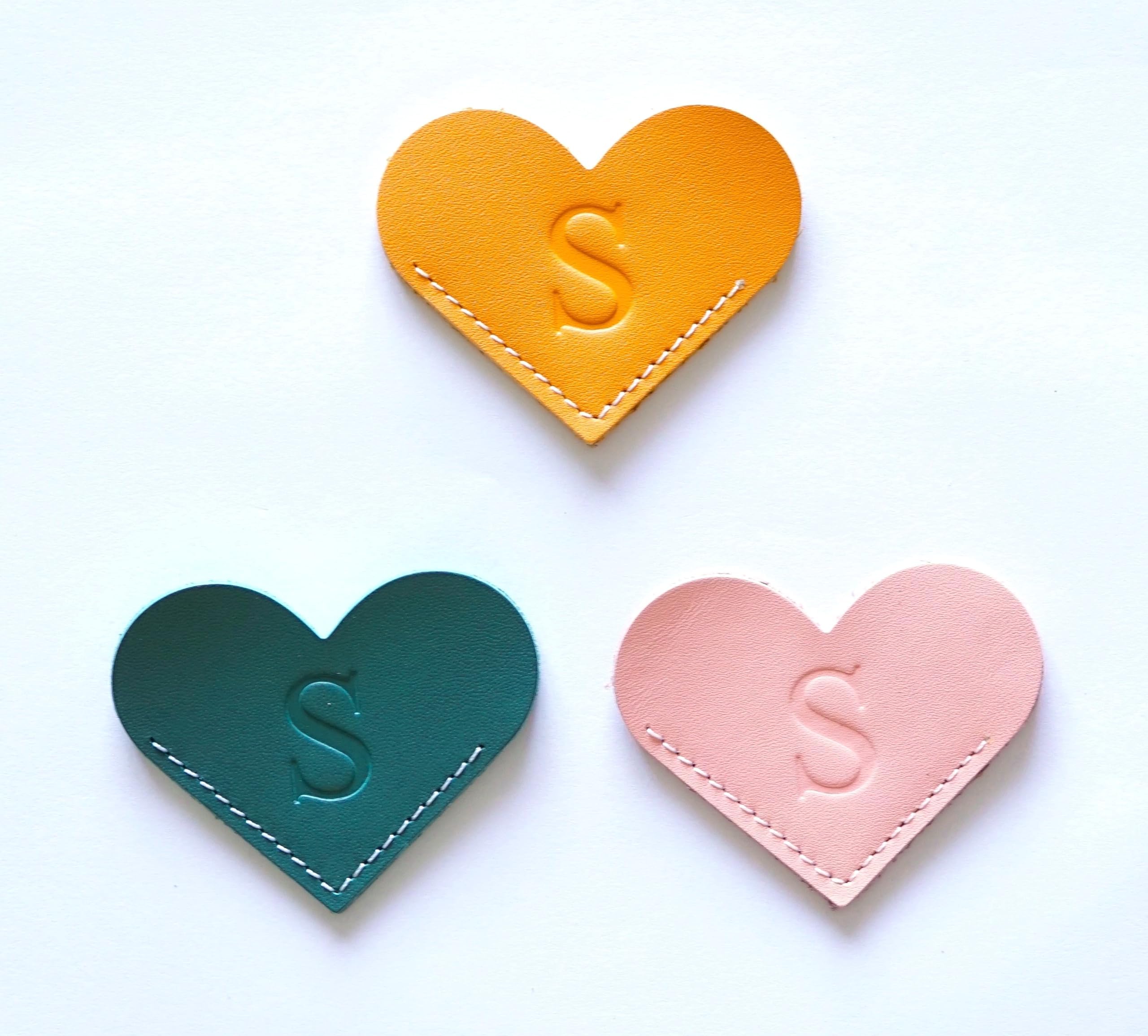 Amazon.com: Full Grain Leather Bookmarks, Initial Personalized ...