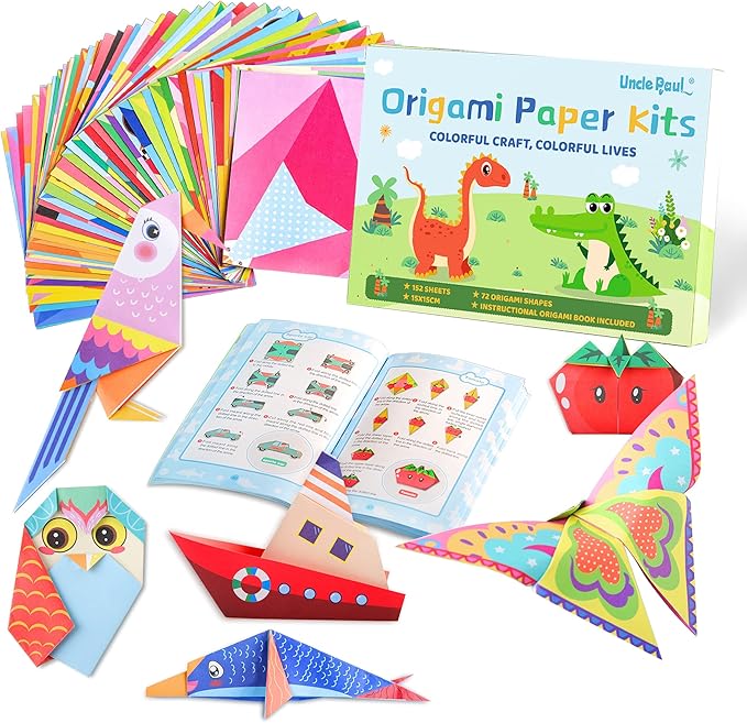 Amazon.com: Origami Paper Kit for Kids - 152 Sheets 6 Inch Double Sided ...