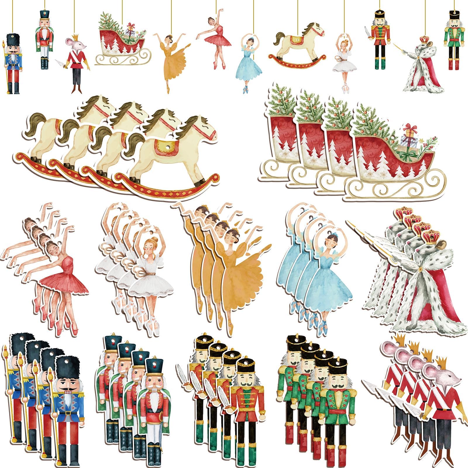 Amazon.com: 12 Pieces Christmas Nutcracker Ball Ornament Nutcracker ...