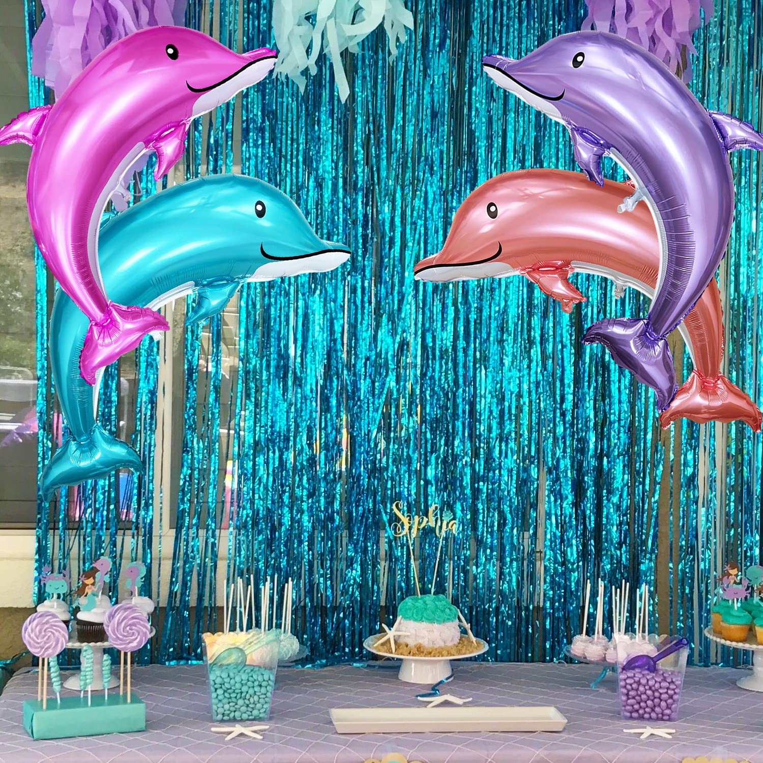 Snapklik.com : Timecity Large Fish Dolphin Foil Balloons 5pcs Ocean ...