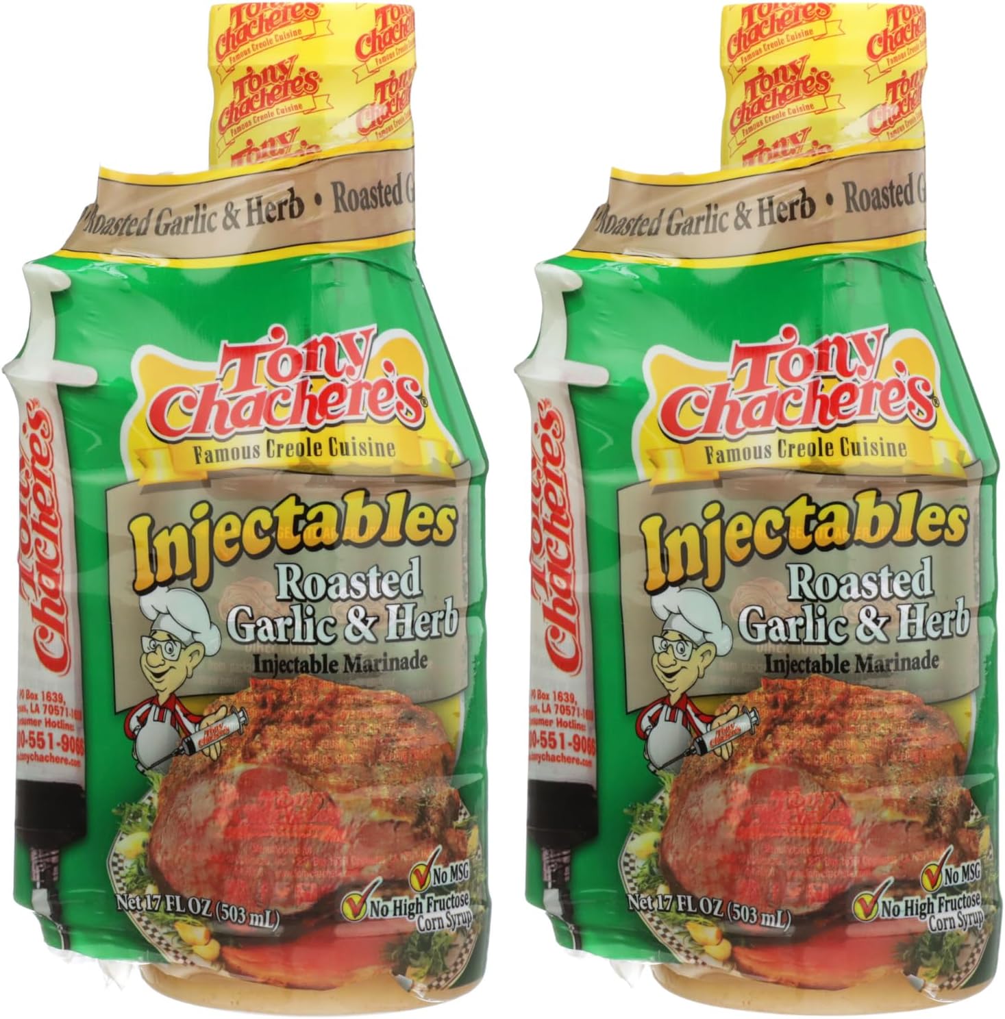 Amazon.com : Tony Chachere's Marinade Roasted Garlic & Herb W/ Injector ...