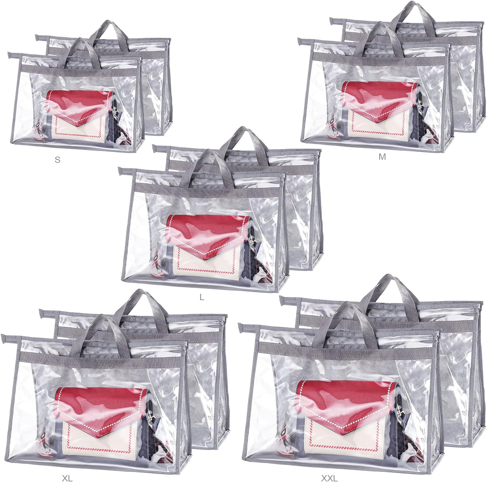 Amazon.com: 15 Pieces Dust Cover Organizer Bags for Handbags, 3 Sizes ...